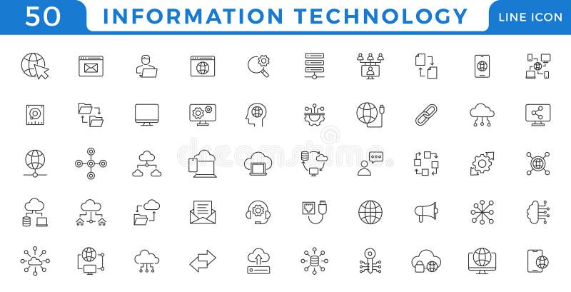 Information Technology Web Icon Set Network Web Design Software Website Data Computer