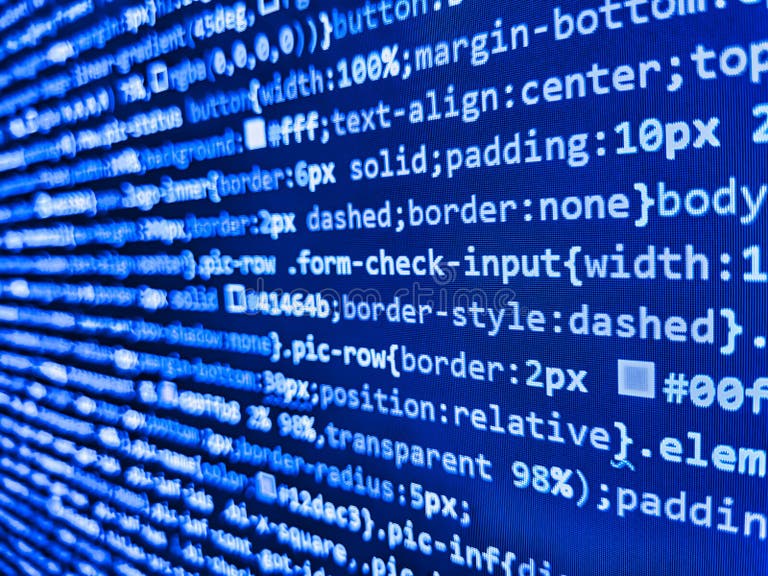 Information Technology Website Coding Standards for Web Design B. Macro Shot of Binary Code on ...