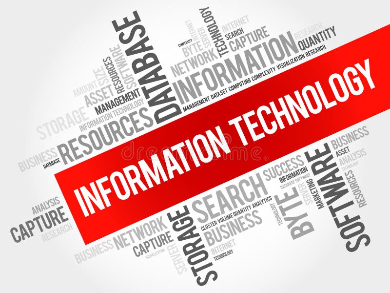 Information Technology Word Cloud Stock Illustration - Illustration of ...