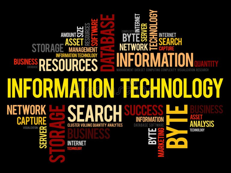 Information Technology Word Cloud Stock Illustration - Illustration of ...