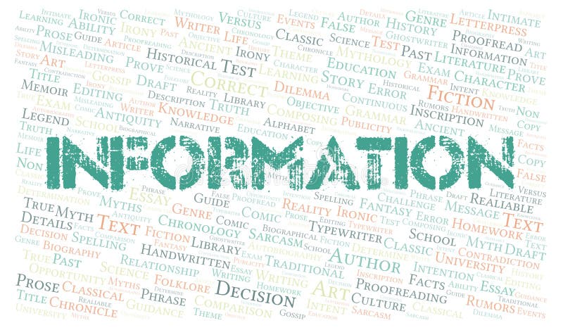 Information Typography Word Cloud Create with the Text only Stock ...