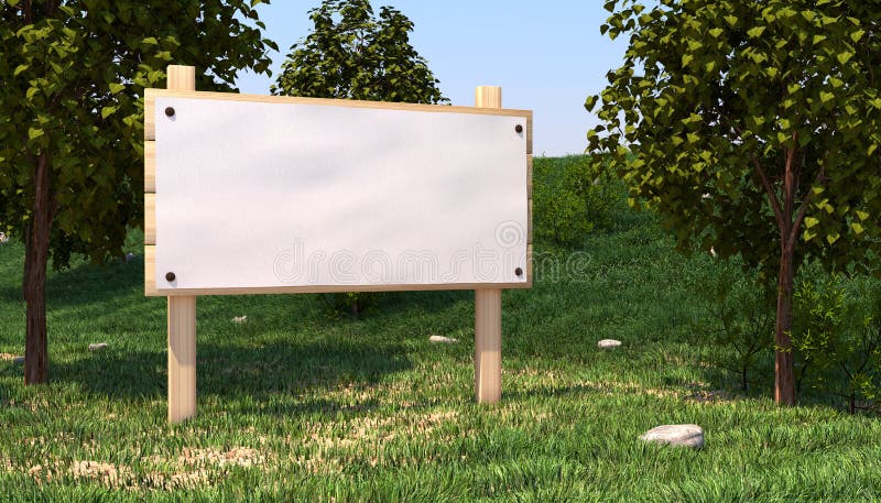 Information Wooden Board in the Forest. Stock Image - Image of forest ...