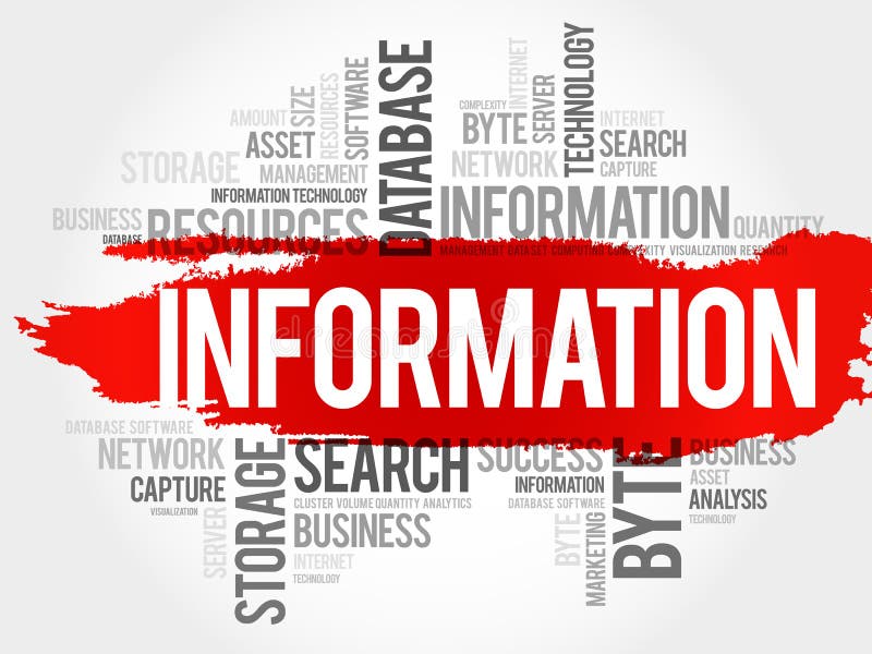 INFORMATION word cloud stock illustration. Illustration of directive ...