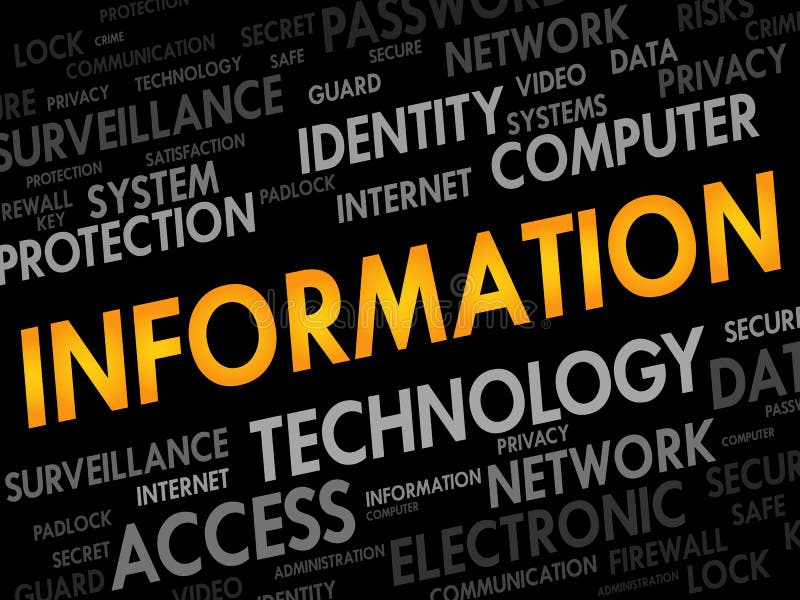 INFORMATION word cloud stock illustration. Illustration of communicate ...