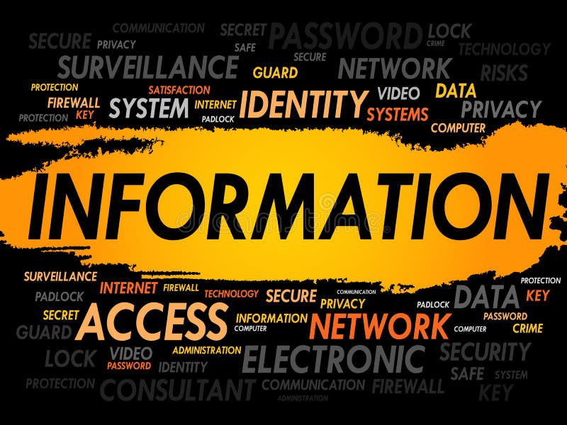 INFORMATION word cloud stock illustration. Illustration of interface ...