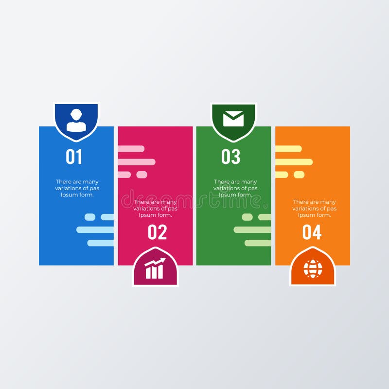 Informational 4 Columns Infographic Template Design. Business Concept ...