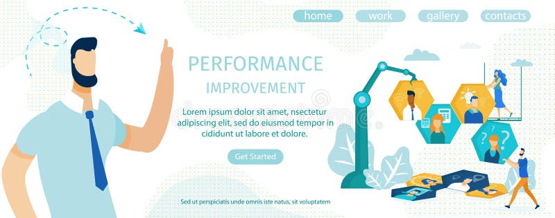 Informational Flyer Performance Improvement Flat Stock Illustration ...