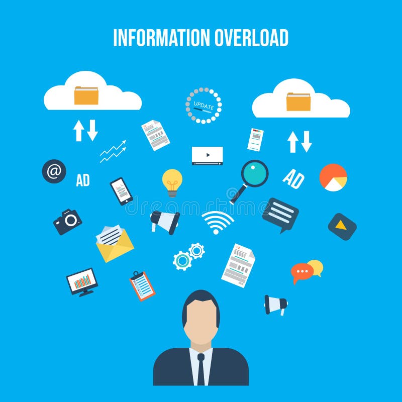 Informational Overload Concept Stock Vector - Illustration of person ...