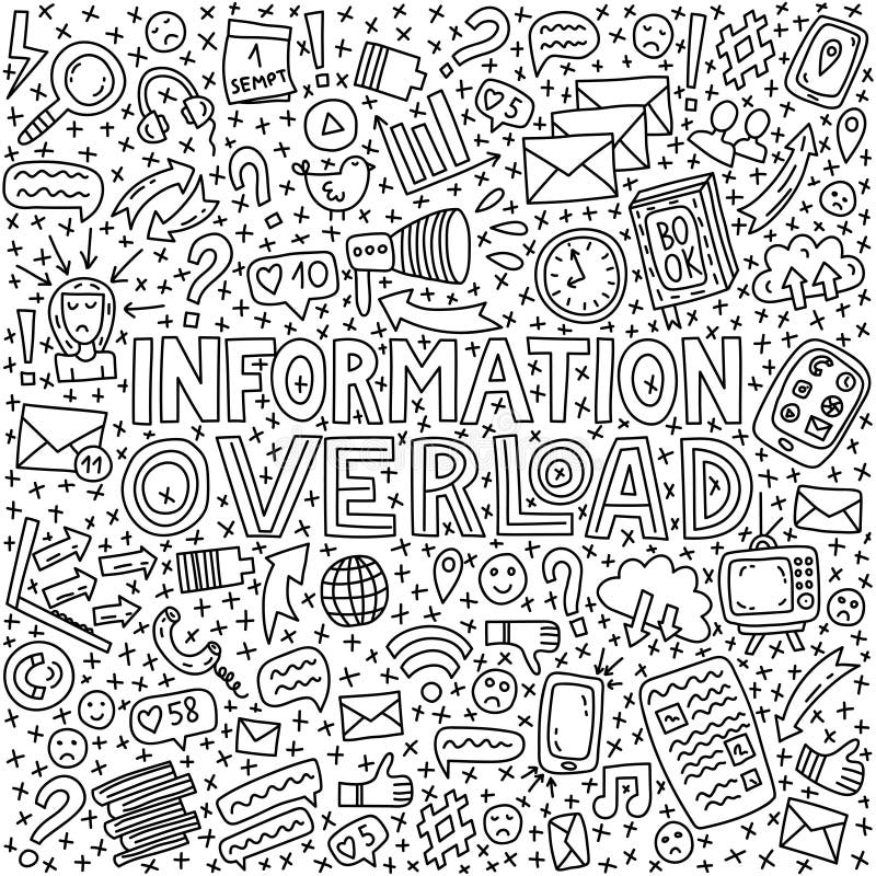 Informational Overload Illustration Stock Vector - Illustration of book ...