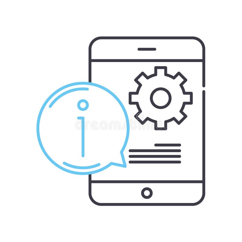 Informational Services Line Icon, Outline Symbol, Vector Illustration ...