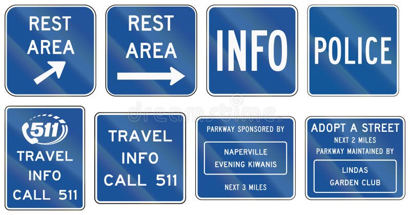 Informational United States MUTCD Road Signs Stock Illustration ...