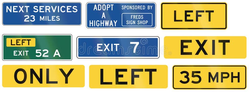 Informational United States MUTCD Road Signs Stock Illustration ...