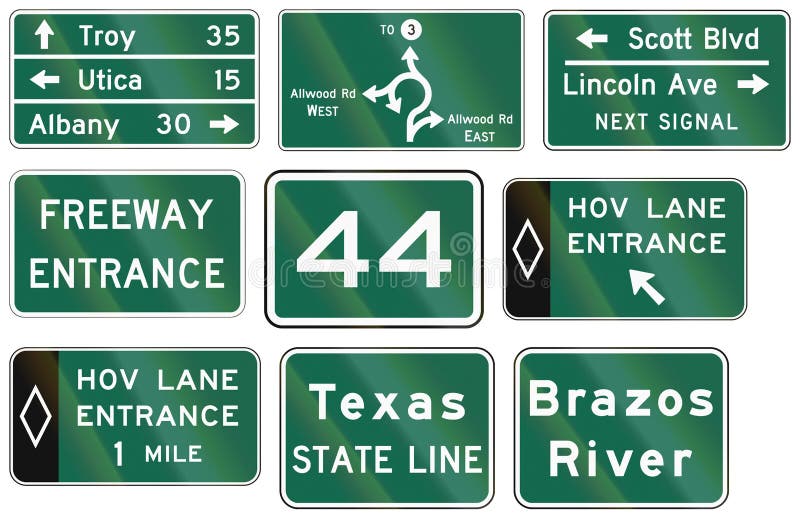 Informational United States MUTCD Road Signs Stock Illustration ...