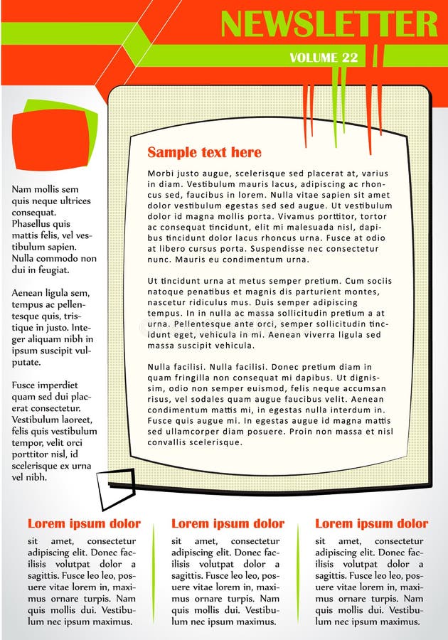 Informationsblad- Eller Websitemalldesign Vektor Illustrationer ...