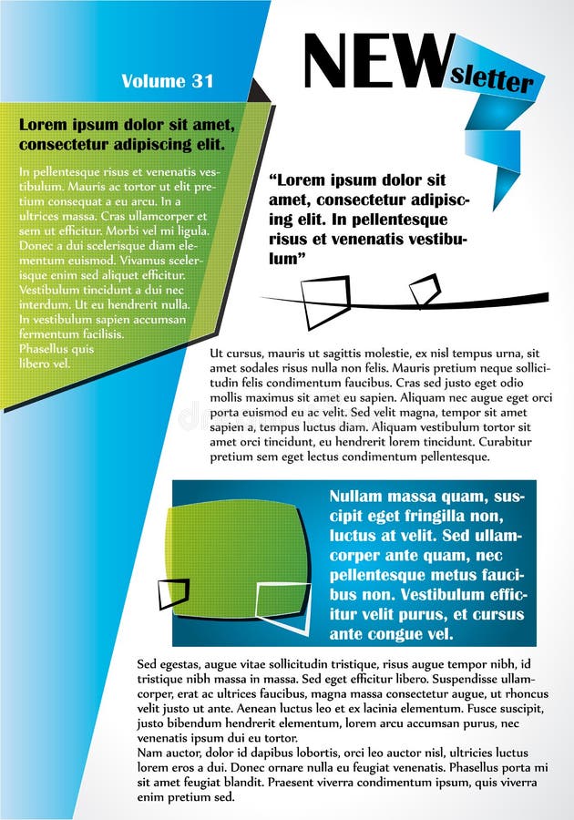 Informationsblad- Eller Websitemalldesign Vektor Illustrationer ...
