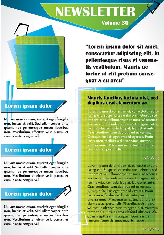 Informationsblad- Eller Websitemalldesign Vektor Illustrationer ...