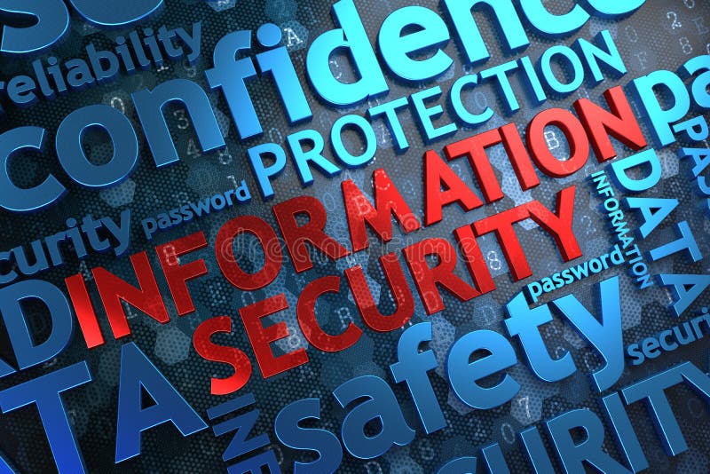Informationssäkerhet. Wordcloud Begrepp. Fotografering för Bildbyråer ...