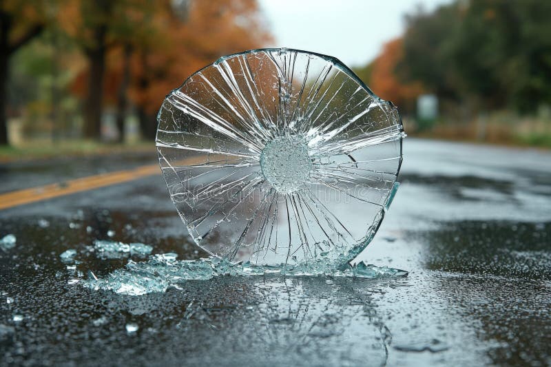 An Informative Depiction of a Windshield Rock Chip, Emphasizing Repair ...