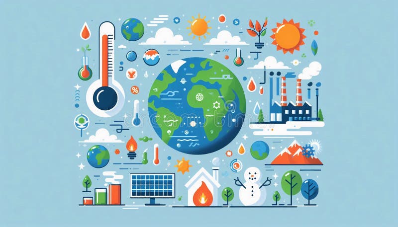 Informative Flat Design Highlighting Global Warming and Sustainable ...