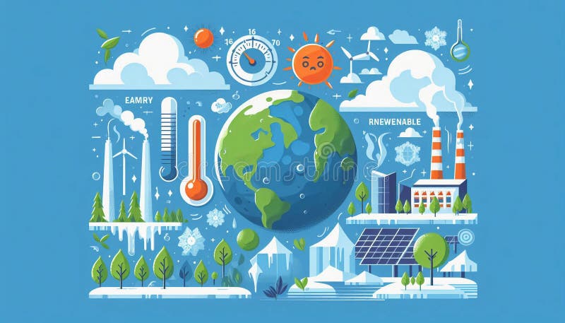 Informative Flat Design Highlighting Global Warming and Sustainable ...