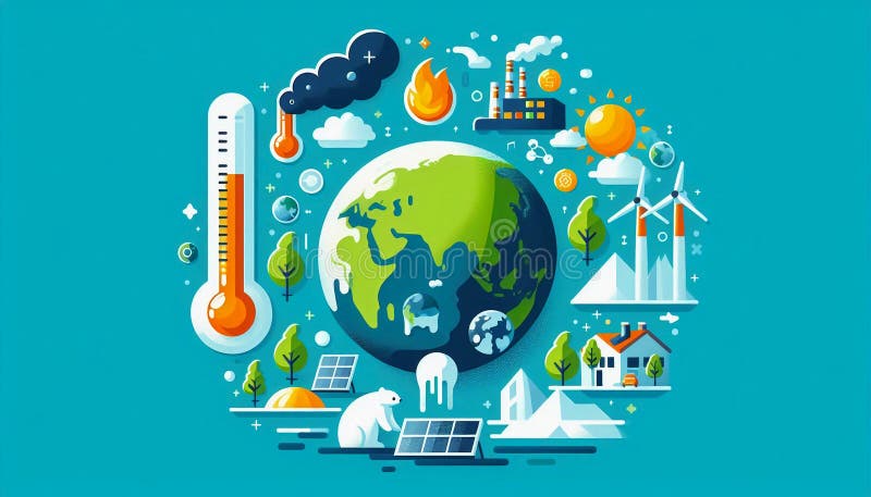 Informative Flat Design Highlighting Global Warming and Sustainable ...