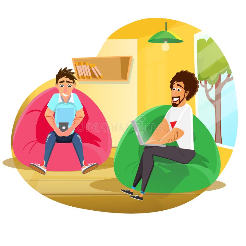 Informative Flyer Students Have Rest from Study. Stock Vector ...