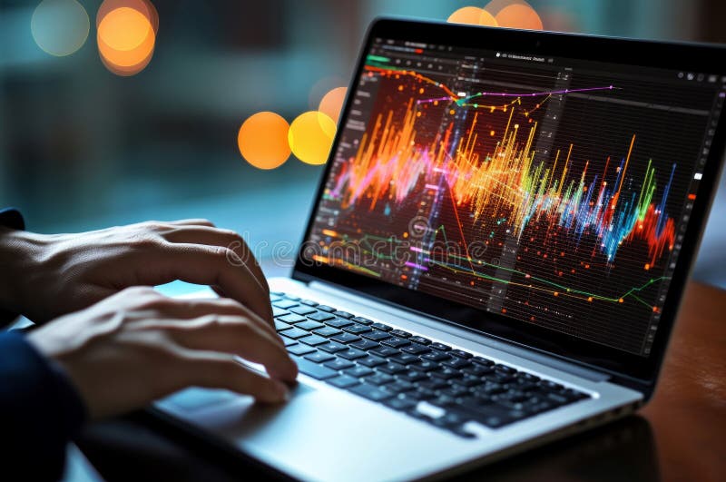 Informative Graph Hands on Laptop Review. Generate Ai Stock Image ...