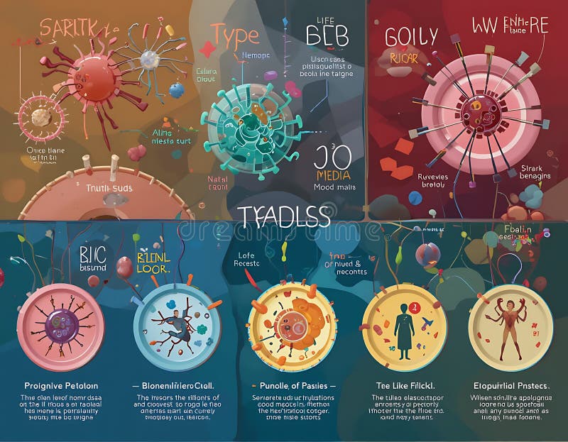 Informative Illustrated Guide To Cell Types and Structures Stock ...