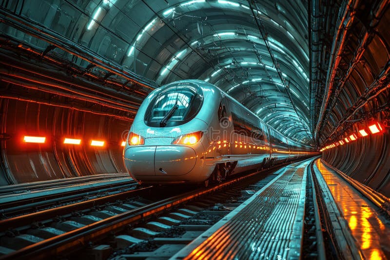 An Informative Illustration of the English Channel Tunnel, Showcasing ...