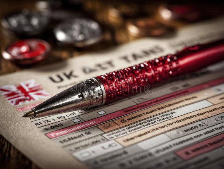 An Informative Image of a UK Tax Form Ready for Completion Stock Image ...