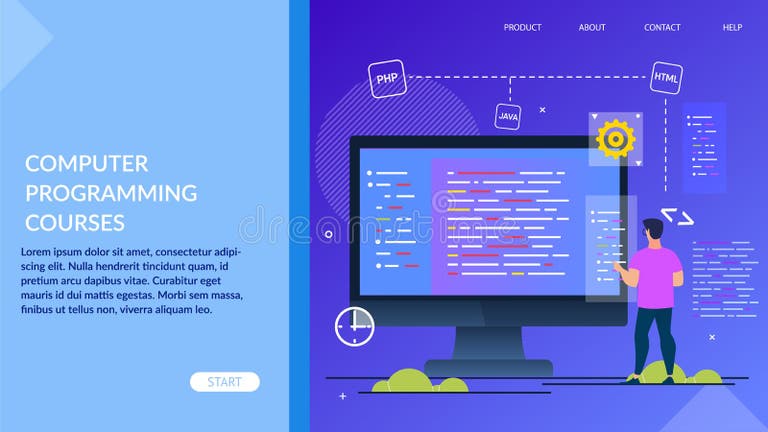 Informative Poster Computer Programming Courses. Stock Vector ...