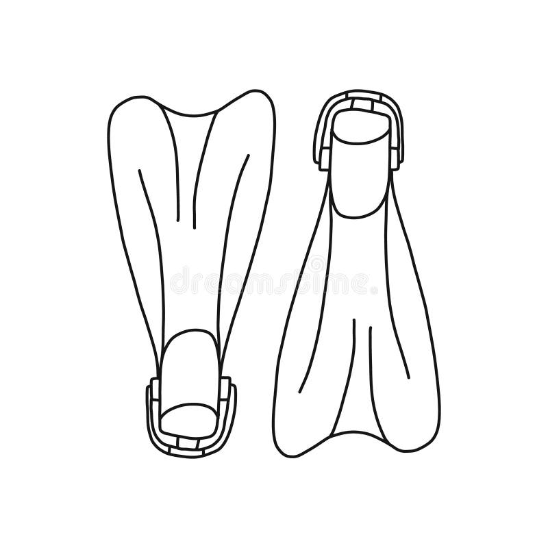 Informative Poster Hand-drawn Diving Flippers. Stock Vector ...