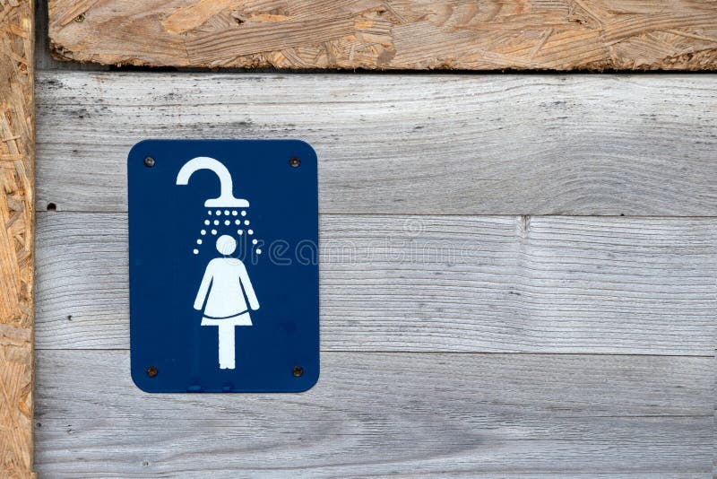 Informative Sign on the Board Wall in the Shower Stock Image - Image of ...