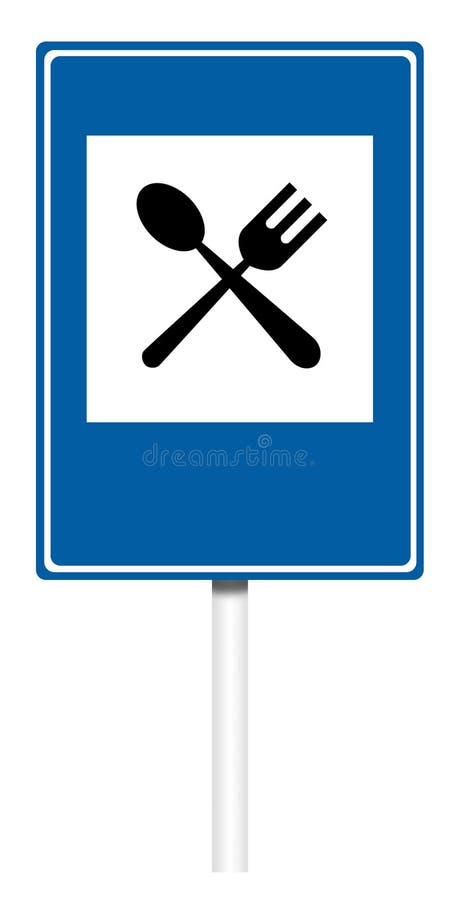 Informative Traffic Sign - Restaurant Stock Illustration - Illustration ...