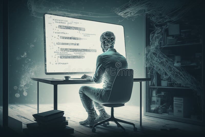Infosec, Illusion, Quest, Hacker, 4k, Man Sitting at the Computer Stock ...