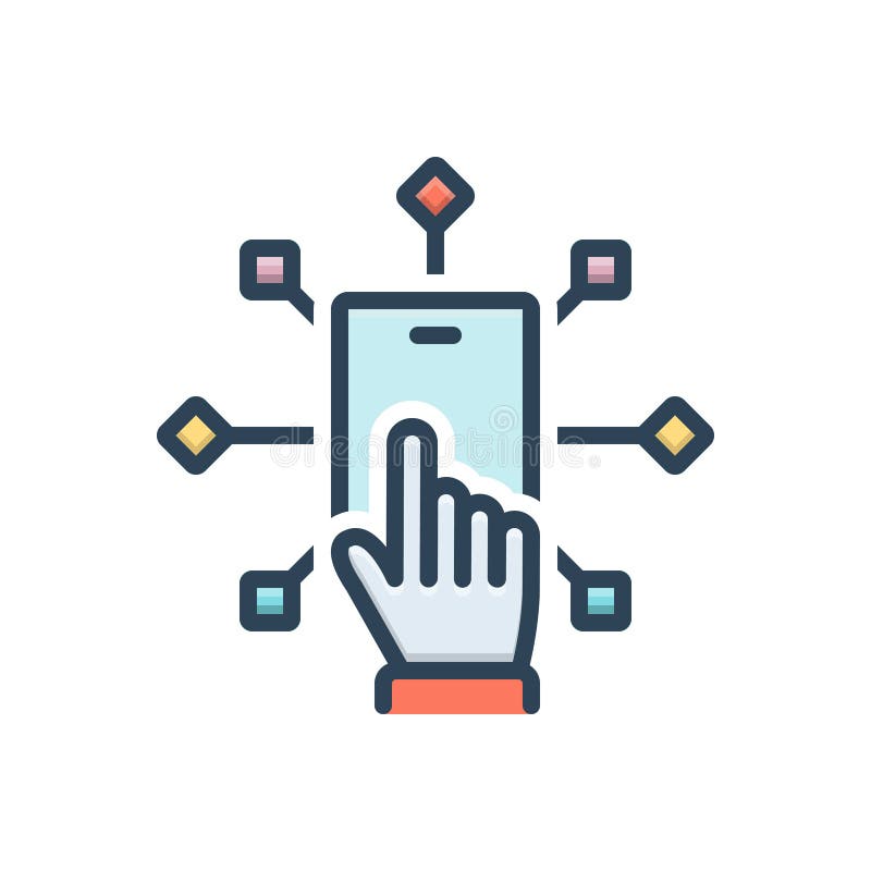 Color Illustration Icon for Infotech, Touch and Technology Stock ...