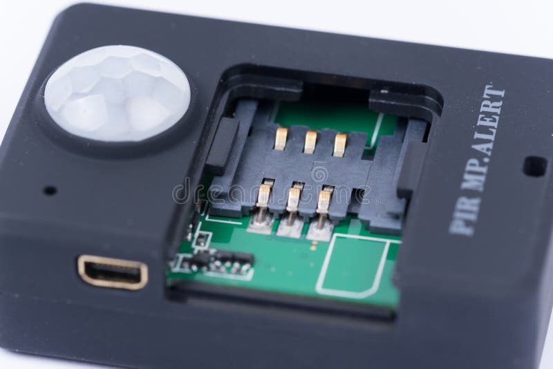 GSM spy bug with sim card stock image. Image of macro - 51948141