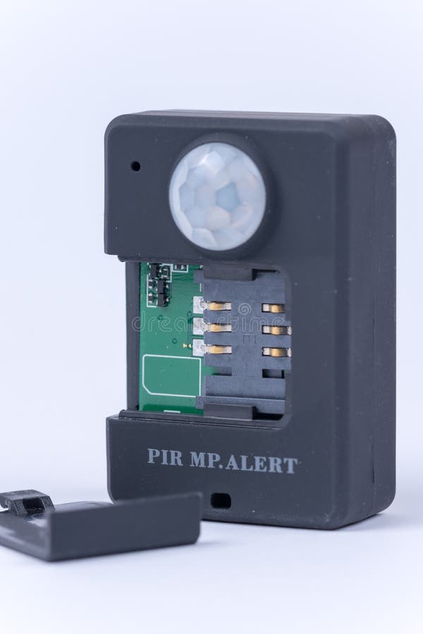 Infra Red Alarm Device with Sensor and Sim Card Stock Photo - Image of ...