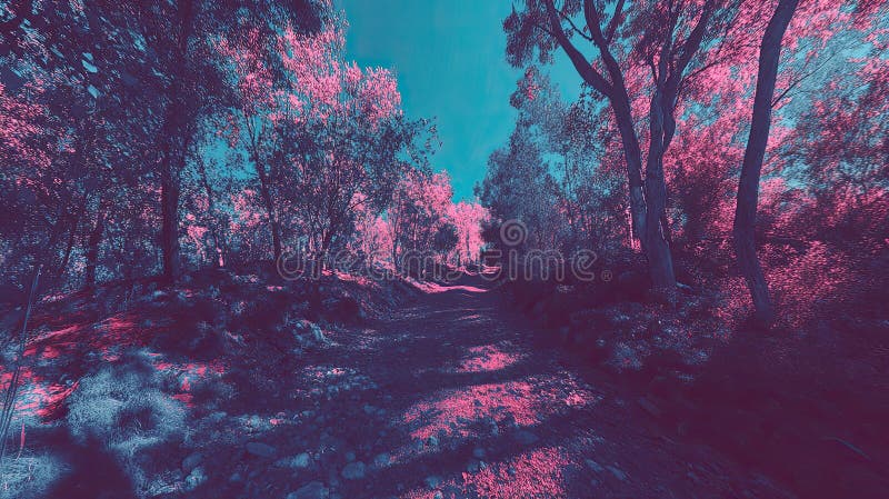 Infrared Forest Shot with Light Rays Shining Throw it Stock Image ...