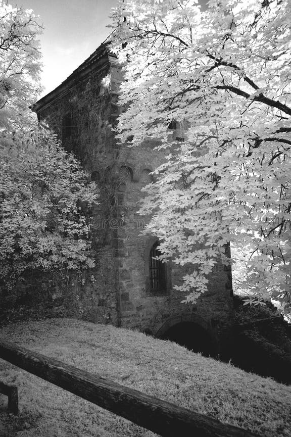 Infrared Image of the Castle of Neidenstein Stock Image - Image of ...