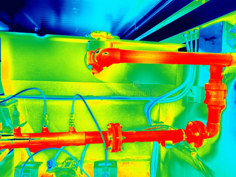 Infrared Image of Industrial Engineering System with Pipes Stock Photo ...