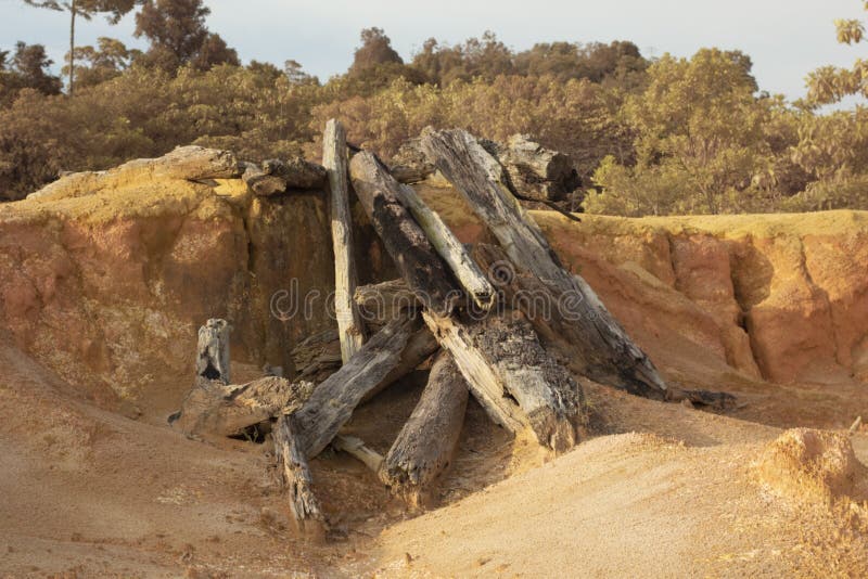 Scene Around the Deserted Land Due To Deforestation and Earth Mining ...