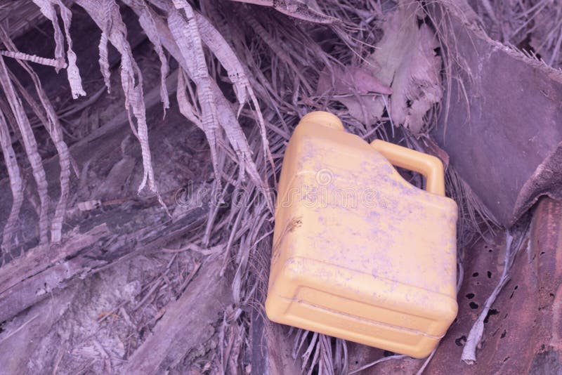 The Yellow Empty HDPE Container at the Farm. Stock Photo - Image of ...