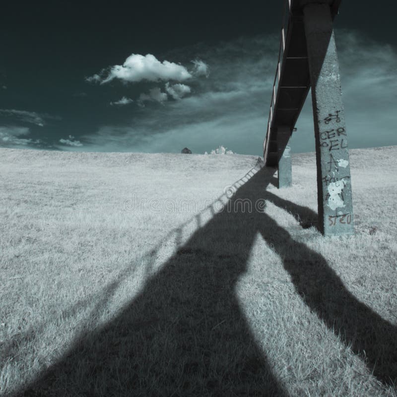 Infrared Landscape with Shadows Stock Image - Image of green, yellow ...