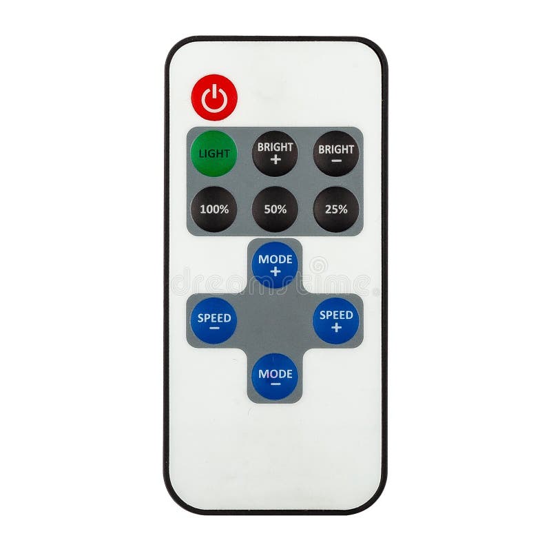 Infrared Radio Remote Control For Home LED Lighting Isolated On White ...