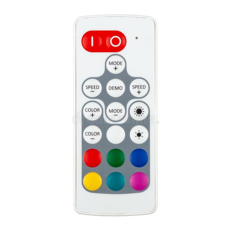 Infrared Radio Remote Control for Home LED Lighting Isolated on White ...