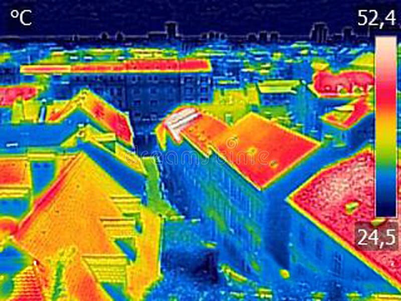 Infrared Thermovision Image Panorama of Zagreb, Showing Difference ...