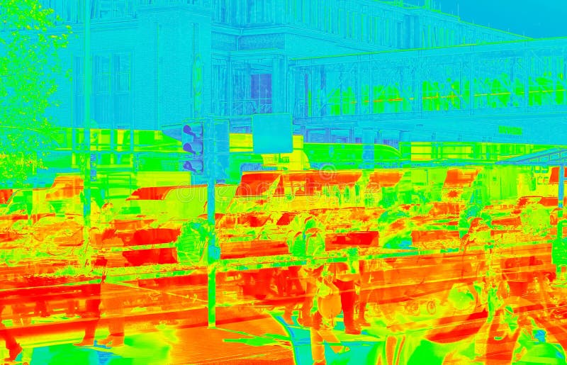 Infrared View of Heavy Fast Moving Traffic - Motion Infrared Map Stock ... Infrared View of Heavy Fast Moving Traffic - Motion Infrared Map Stock ...