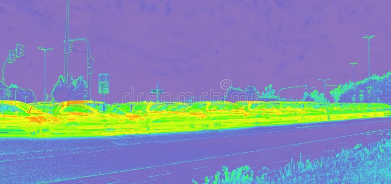 Infrared View of Heavy Fast Moving Traffic - Motion Infrared Map Stock ... Infrared View of Heavy Fast Moving Traffic - Motion Infrared Map Stock ...
