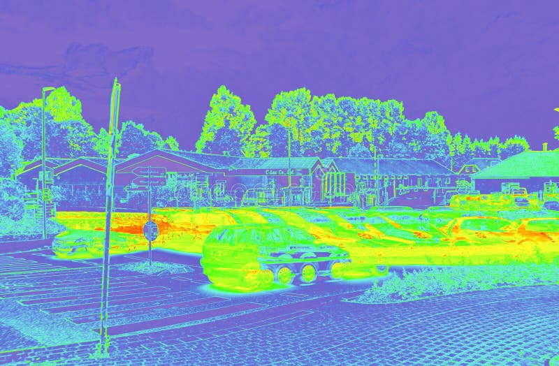 Infrared View of Heavy Fast Moving Traffic - Motion Infrared Map Stock ...